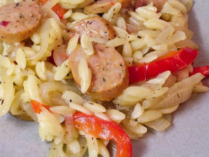 Ale Braised Sausages and Peppers - You're Gonna Bake It After All