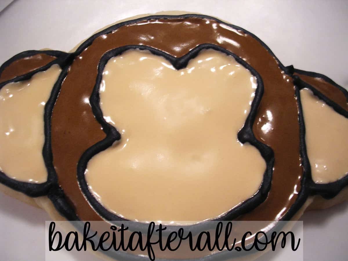 Monkey Face Sugar Cookies with Royal Icing - You're Gonna Bake It After All