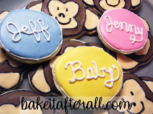 Monkey Face Sugar Cookies with Royal Icing - You're Gonna Bake It After All