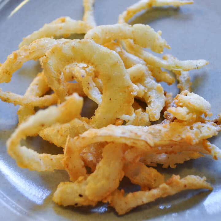 Onion Strings {Plus Gluten Free Option} - You're Gonna Bake It After All