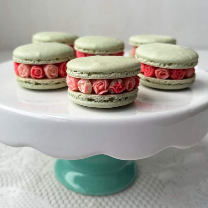 Mini Rose French Macarons - You're Gonna Bake It After All