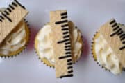 Pencil and Ruler Wafer Cookie Cupcakes - You're Gonna Bake It After All