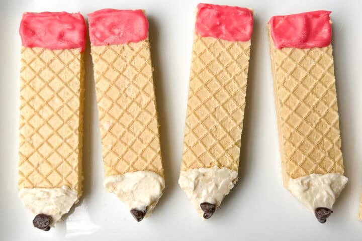 Pencil and Ruler Wafer Cookie Cupcakes - You're Gonna Bake It After All