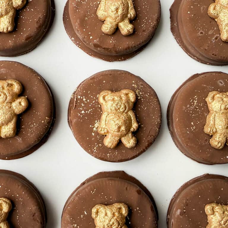 Golden Teddy Bear Chocolate Covered Oreos - You're Gonna Bake It After All