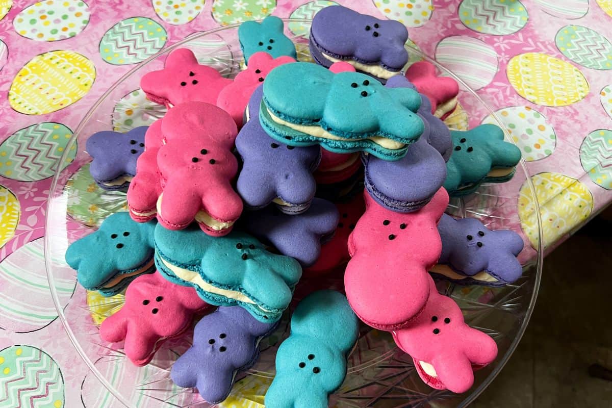 Nut Free Bunny Peep Macarons - You're Gonna Bake It After All